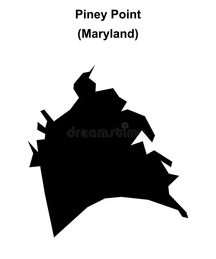 Piney Point outline map stock vector. Illustration of atlas - 387370041