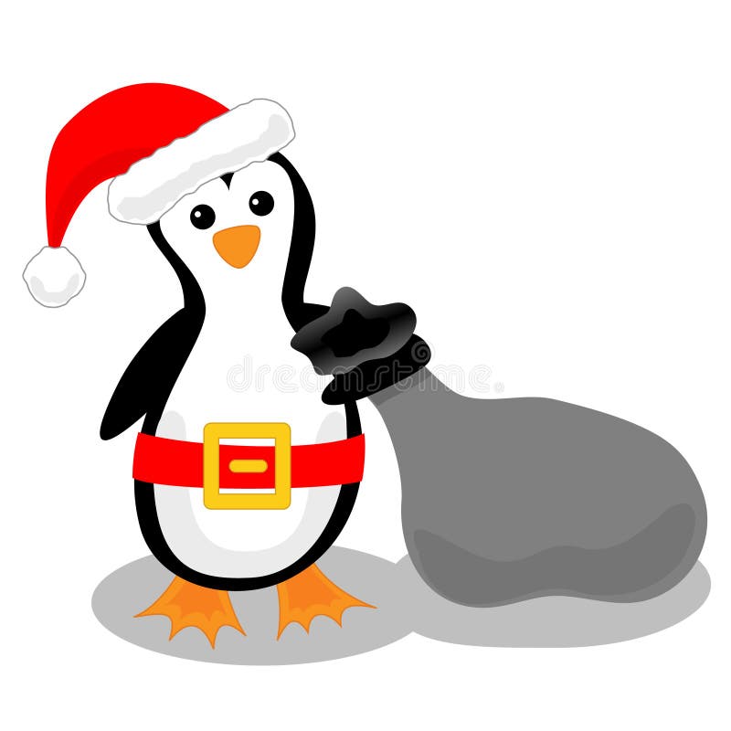 Pingüino de Santa ilustración del vector. Ilustración de pingüino - 3657715
