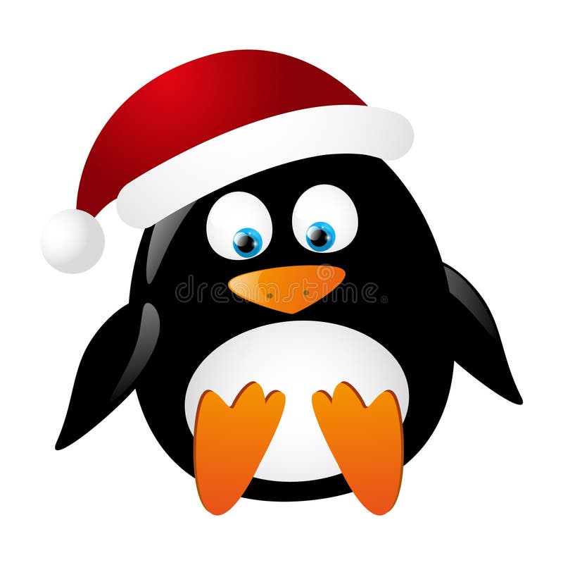 Pingüino de la Navidad ilustración del vector. Ilustración de santa ...