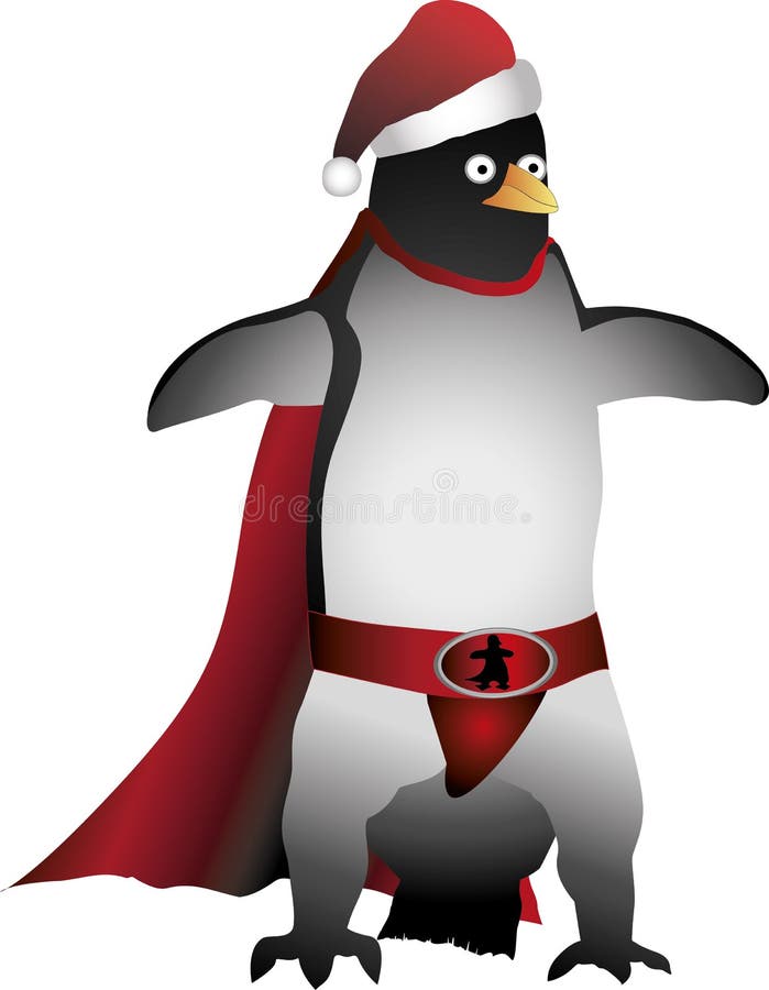 Pingüino Santa estupendo stock de ilustración. Ilustración de standing ...