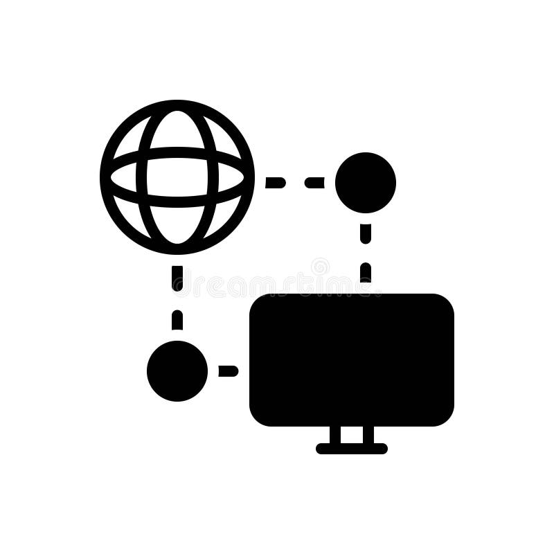 Black Solid Icon for Ping, Connection and Network Stock Vector ...
