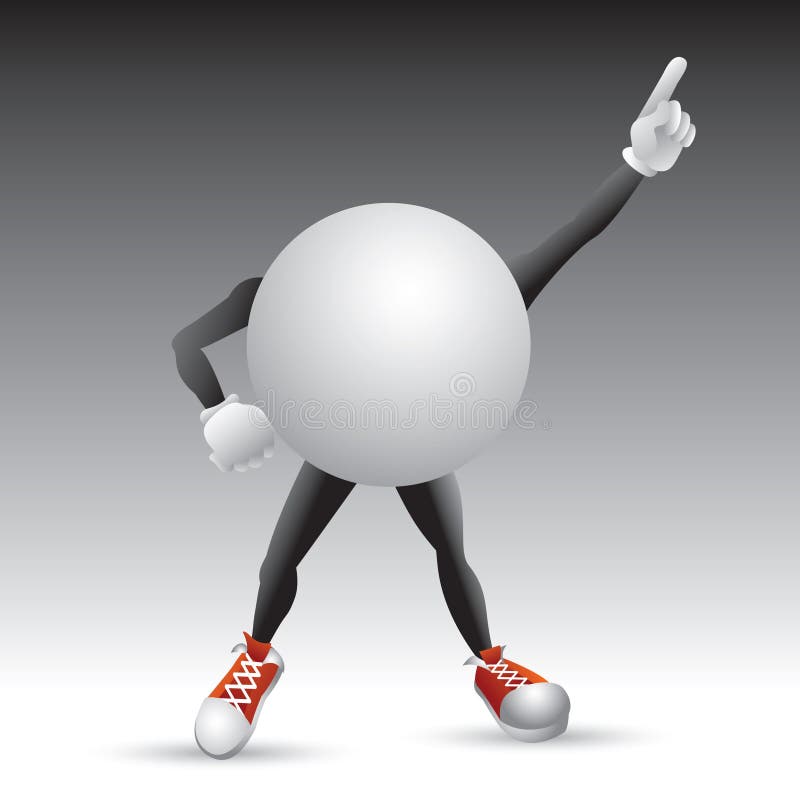 Ping Ping Ball Character Striking a Pose Stock Vector - Illustration of ...