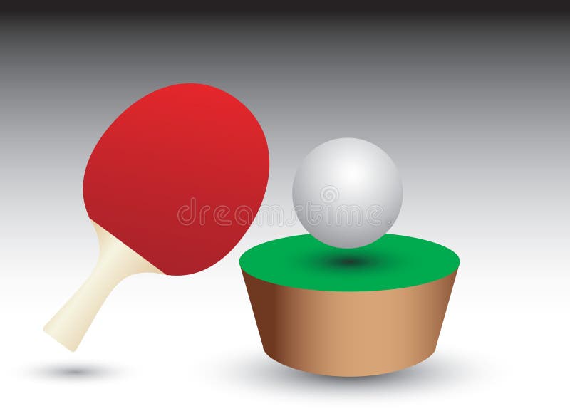 Ping Pong Ball and Paddle on Table Patch Stock Vector - Illustration of ...