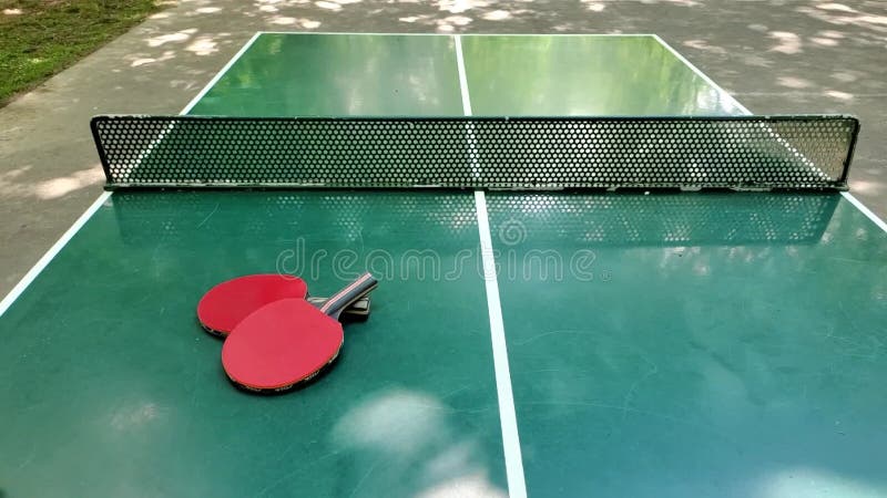 Ping Pong Table, Empy Tennis Set Open Air Stock Video - Video of paddle ...