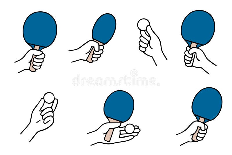 Ping Pong. Hand Holding Racket for Table Tennis with Ball Stock Vector ...