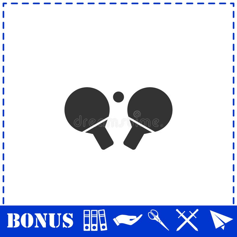Ping pong icon flat stock vector. Illustration of paddle - 151739133