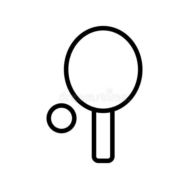 Ping Pong Icon Line Isolated on White Background. Black Flat Thin Icon ...