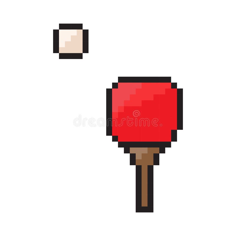 Ping Pong Icon. Paddle Ball Symbol. Red Brown Handle. Vector ...