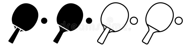 Ping-pong Icon Set Basic Simple Design Stock Illustration ...