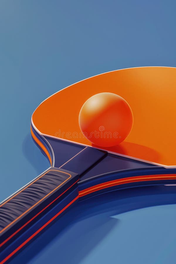 A Ping Pong Paddle and Ball on a Table, Ready for Play Stock Image ...