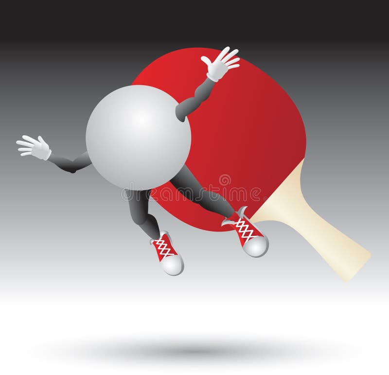 Ping Pong Paddle Hitting Cartoon Ball Stock Vector - Illustration of ...