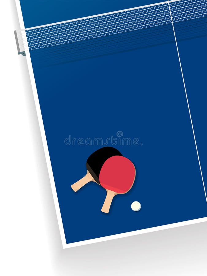 Daily A005 Ping Pong Paddle and Table Vertical Vector Illustration ...
