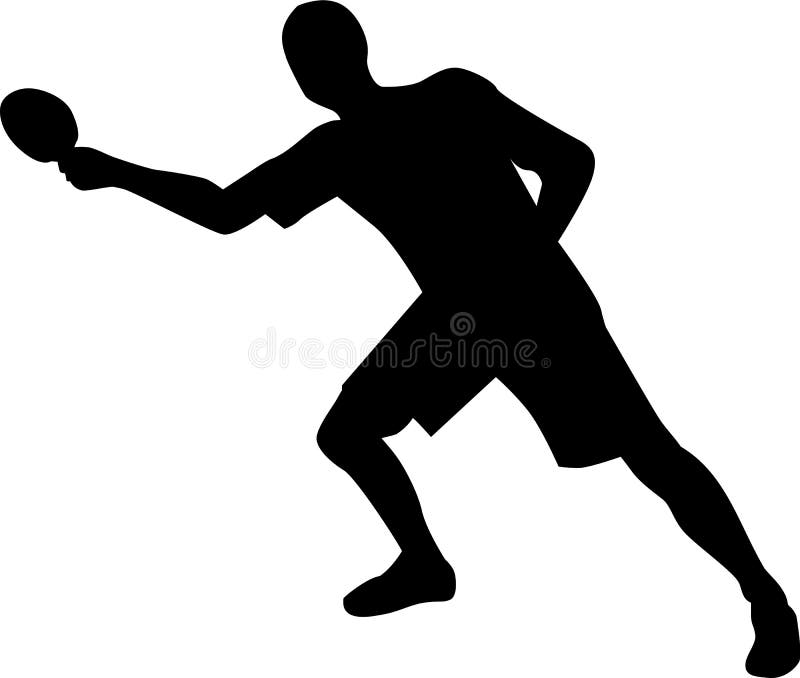Ping Pong Player Silhouette Stock Vector - Illustration of pictogram ...