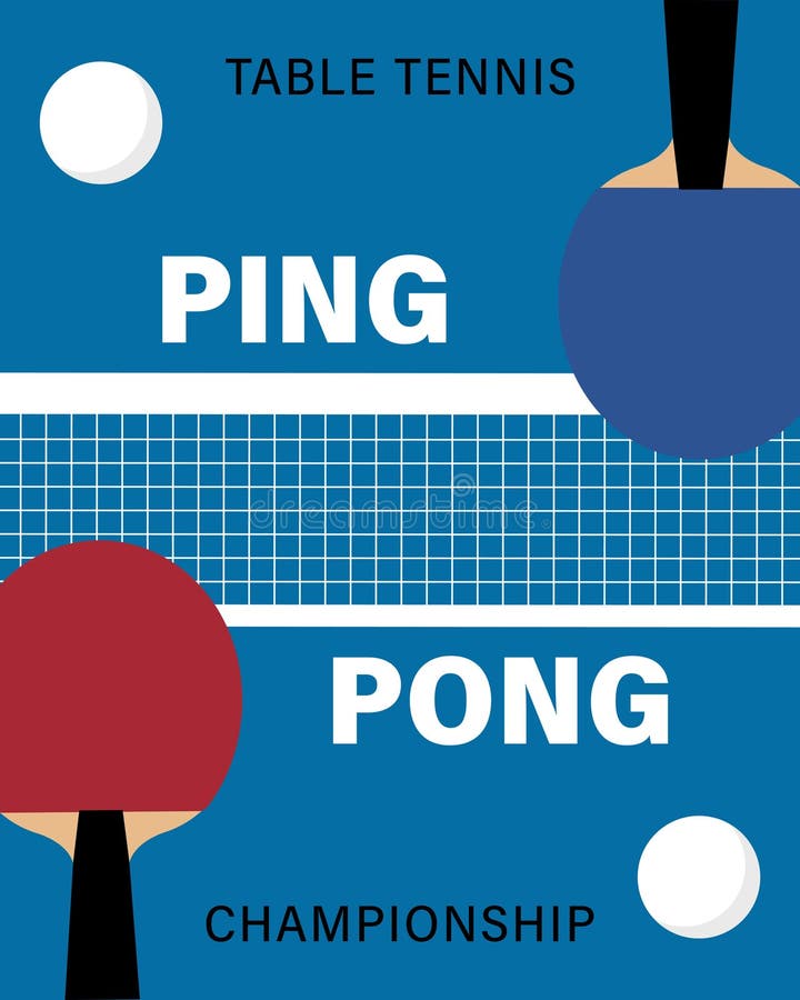 Ping Pong Poster Template. Table, Net and Rackets for Ping Pong Stock ...