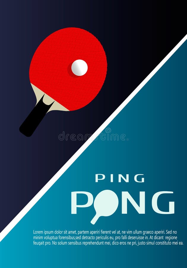 Ping Pong Poster Template. Table and Rackets for Ping-pong. Vector ...