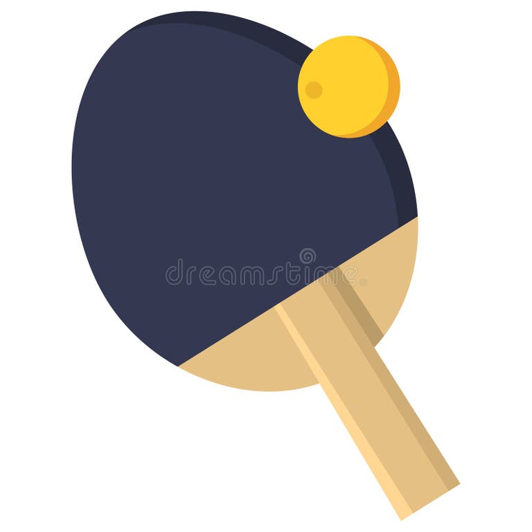 Ping pong racket with ball stock vector. Illustration of element ...