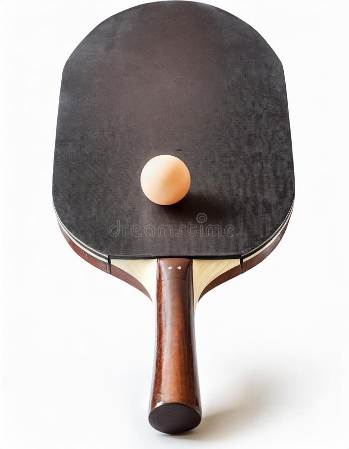 Ping-pong Racket and Ball Isolated on White Background Stock ...