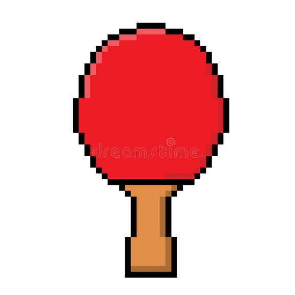 Ping Pong Racket Icon Pixel Art. Stock Illustration - Illustration of ...