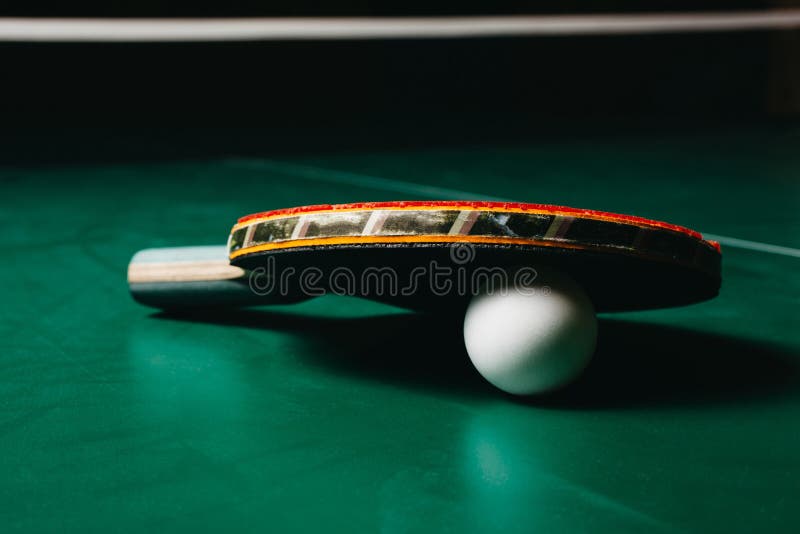 Ping Pong Racket Leaning on Ping Pong Ball Stock Photo - Image of ...