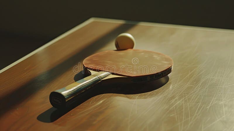 Ping Pong Racket on the Table Stock Image - Image of bounce, spin ...