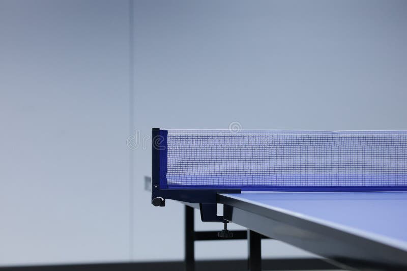 Ping Pong Table and Blue Net. Ping Pong Table with Blurred Background ...