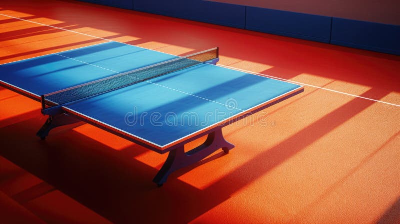 Ping Pong Table on a Tennis Court Stock Image - Image of hobby ...