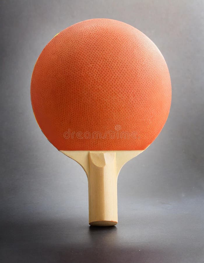 Ping-pong or Table Tennis Racket Isolated on Gray Background Stock ...