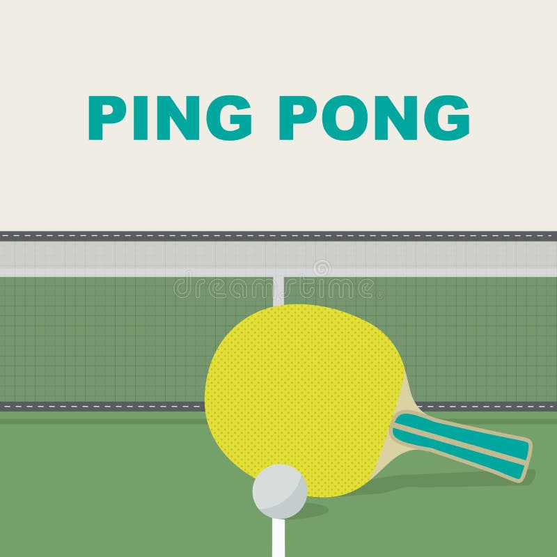 Ping Pong or Table Tennis. Rocket, Ball and Net Stock Vector ...