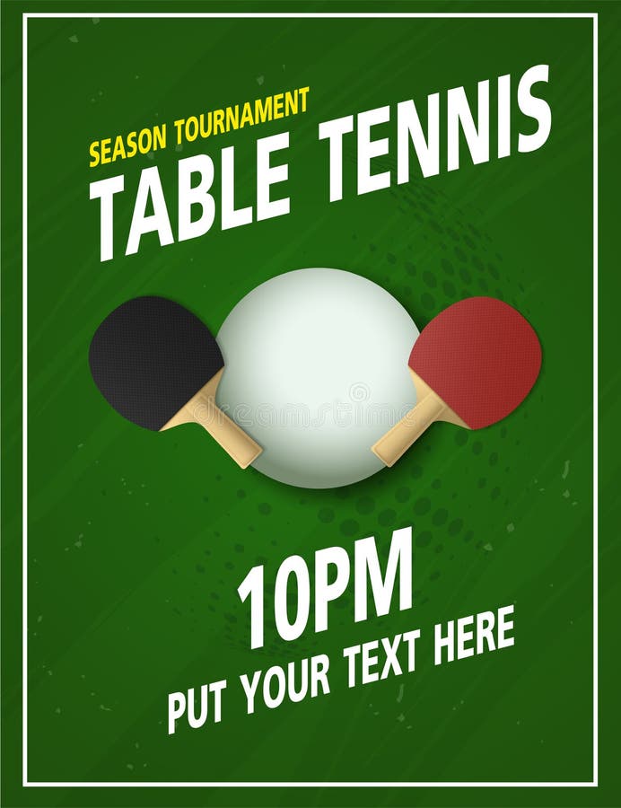 Ping Pong or Table Tennis Tournament. Poster or Banner Vector Template ...