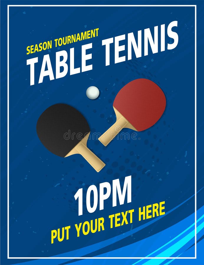 Ping Pong or Table Tennis Tournament. Poster or Banner Vector Template ...