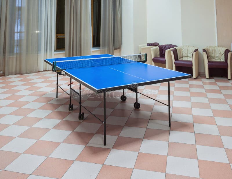 Ping-pong Tennis Table with Paddles on the Floor Stock Image - Image of ...