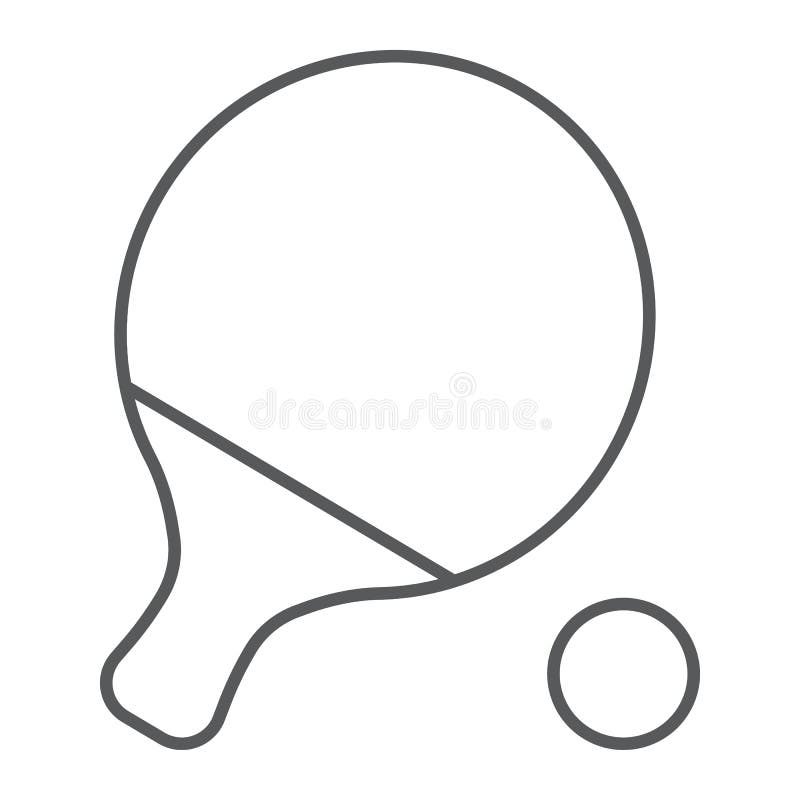 Ping Pong Paddle Ball Thin Line Stock Illustrations – 198 Ping Pong ...
