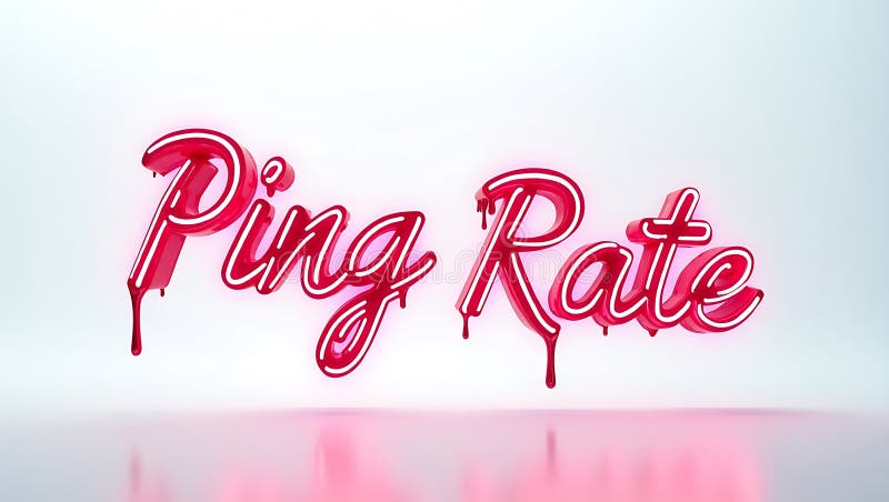 Ping Rate Text Design Displayed in a Striking Red Color Against a Plain ...