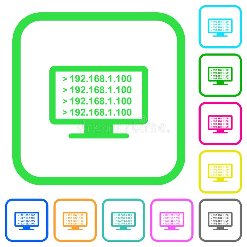 Ping Remote Computer Vivid Colored Flat Icons Stock Vector ...