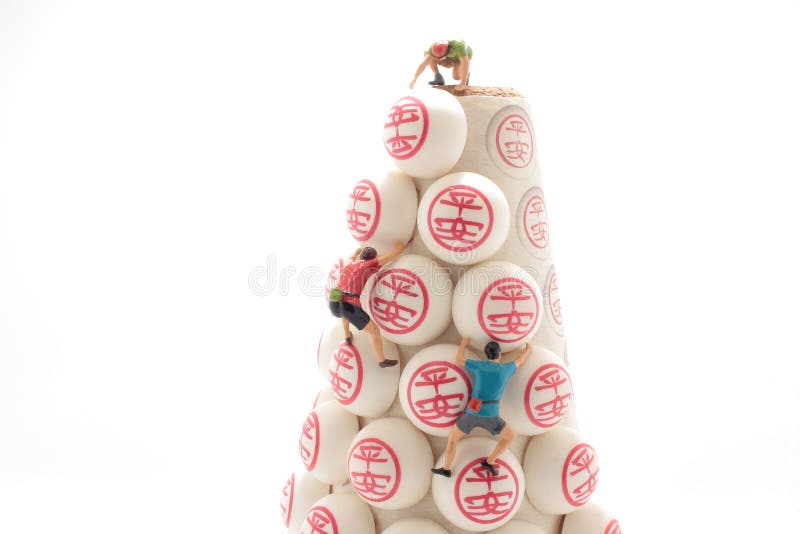 A Ping on Stamp in Chinese, Mini Figure Collect the Buns Stock Image ...