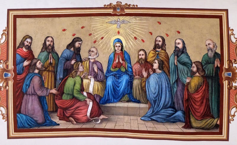 Pingstdagen Nedstigningen Av Den Heliga Anden Fotografering för ...