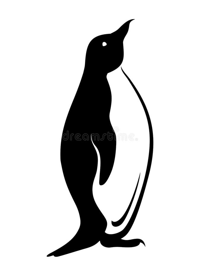 Pinguïn Vector Zwart Silhouet Vector Illustratie - Illustration of ...