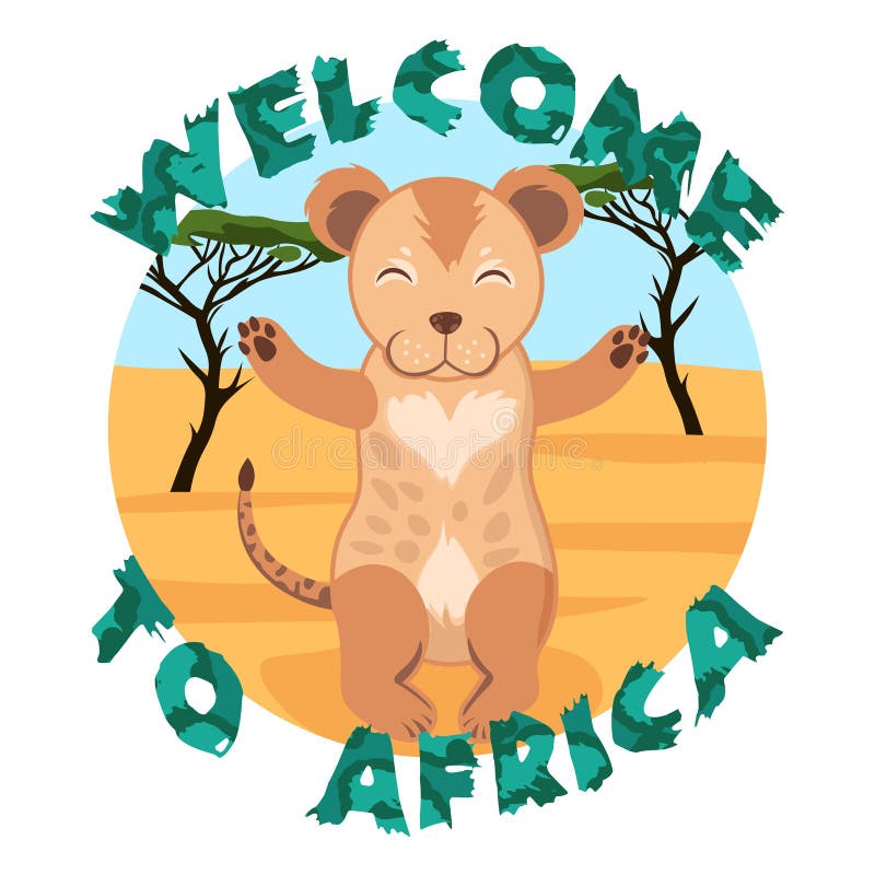 Africa Welcome Flat Icon Poster Stock Vector - Illustration of ...