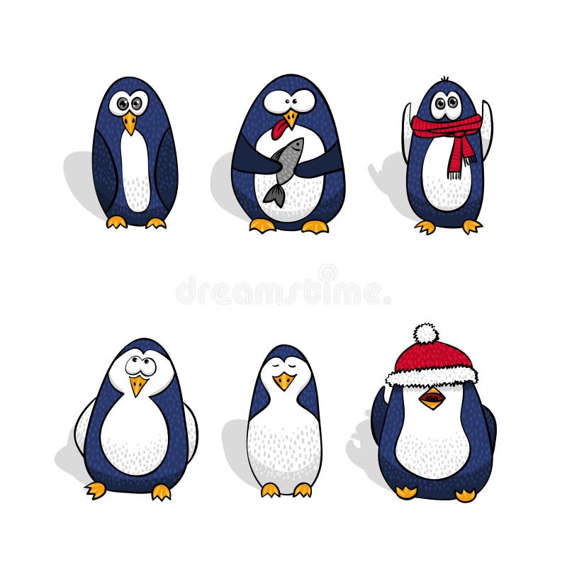 Pinguine Vector Satz Lokalisierte Vektorsammlung Vektor Abbildung ...