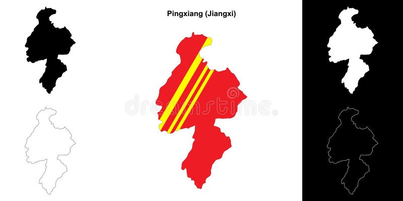 Pingxiang outline map stock illustration. Illustration of boundaries ...