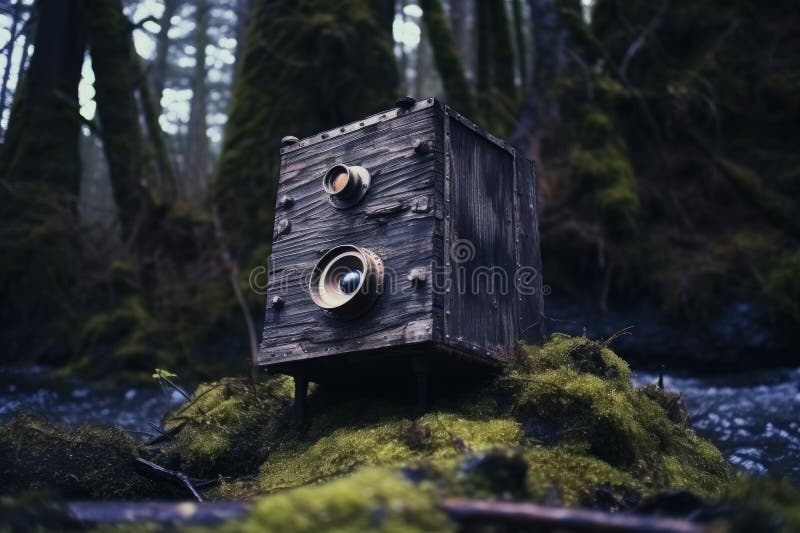 Pinhole Camera Placed among Natural Elements Stock Illustration ...