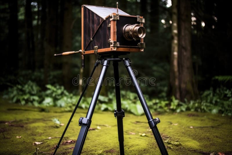 Pinhole Camera with Tripod and Shutter Release Stock Illustration ...