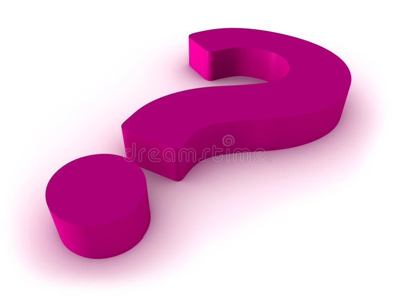 Pink 3D Question Mark stock illustration. Illustration of isolated ...