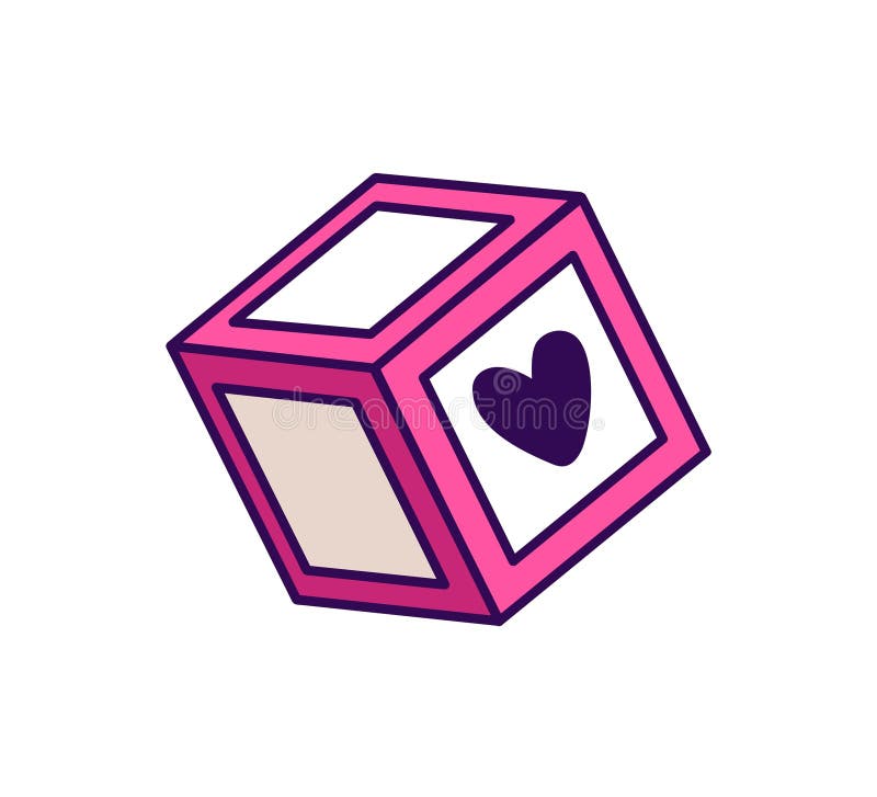 Pink ABC Block with Heart. Toy Cube for Kids for Learning Letters ...