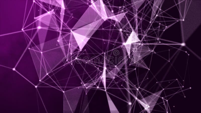 Pink Abstract Background Digital Connection Moving Dots And Lines Technology Network Connection