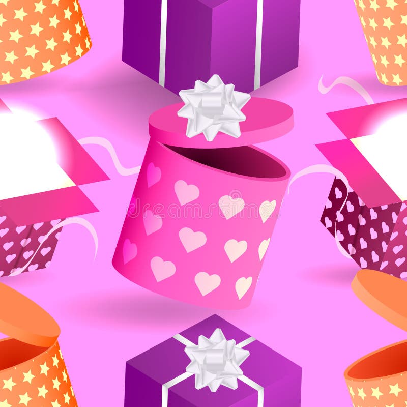 Pink Abstract Background with Gift Boxes. Vector Illustration Stock ...