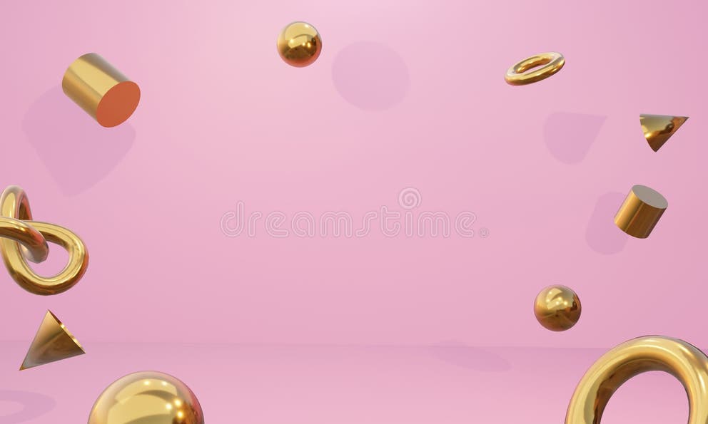 Pink Abstract Background with Metallic Color Gradient Geometric Shapes ...