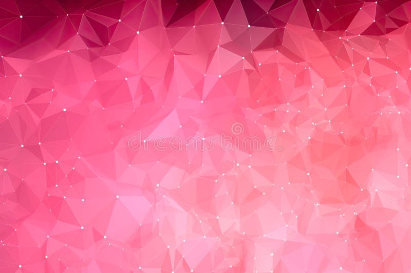 Pink Abstract Background with Network Grid and Particles Connected. AI ...
