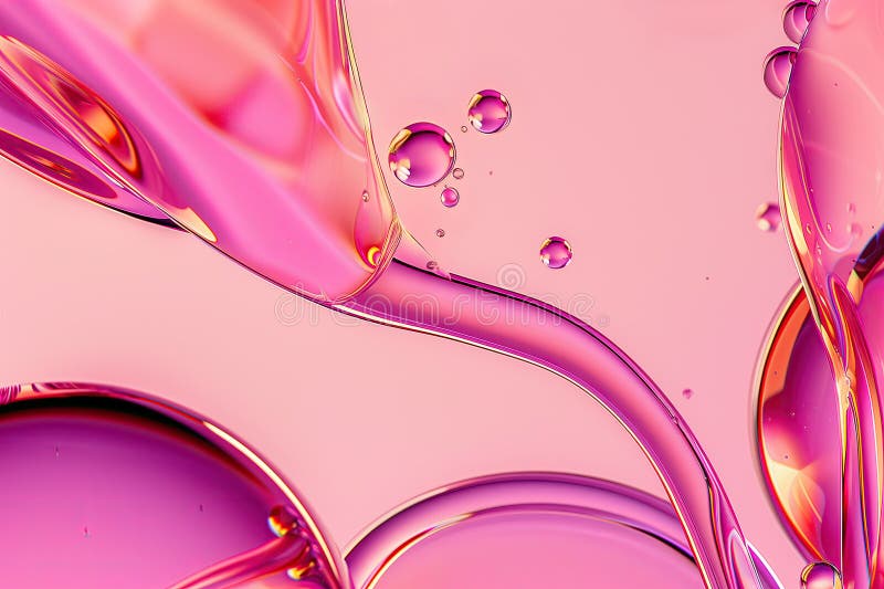 Pink Abstract Bubbles, Liquid Texture Close Up. Bright Magenta Pink ...
