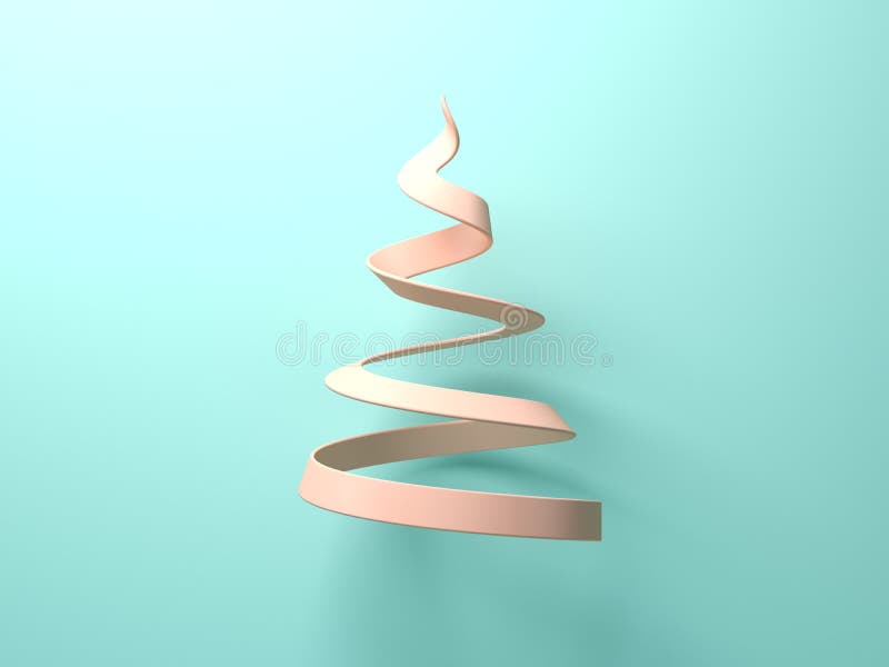 Pink Abstract Christmas Tree on Blue Background 3d Rendering Stock ...
